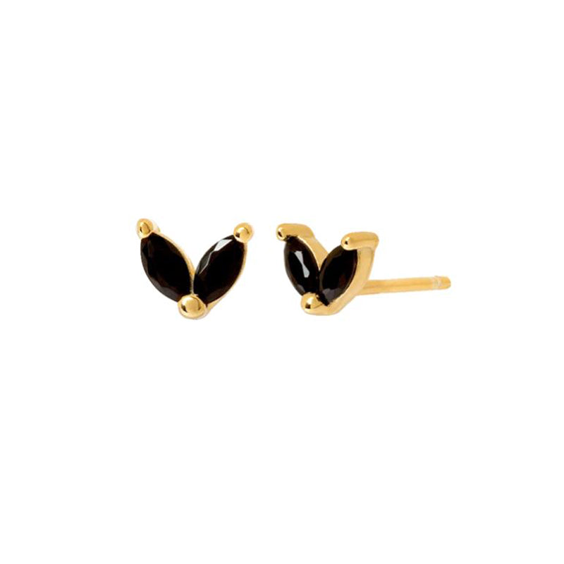 EMMA GOLD BLACK EARRINGS – Noeria Jewelry